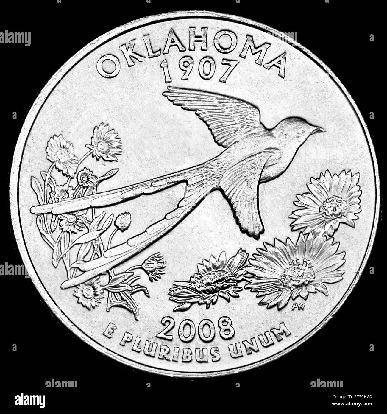 US Commemorative State Quarter Dollar : Oklahoma (1907) Scissor-tailed ...