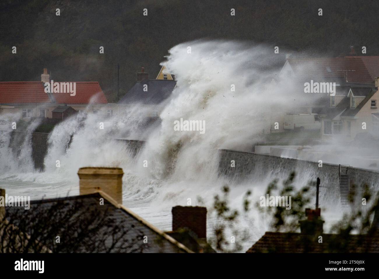 An Atlantic storm battering the west coast of Guernsey, Channel Islands ...
