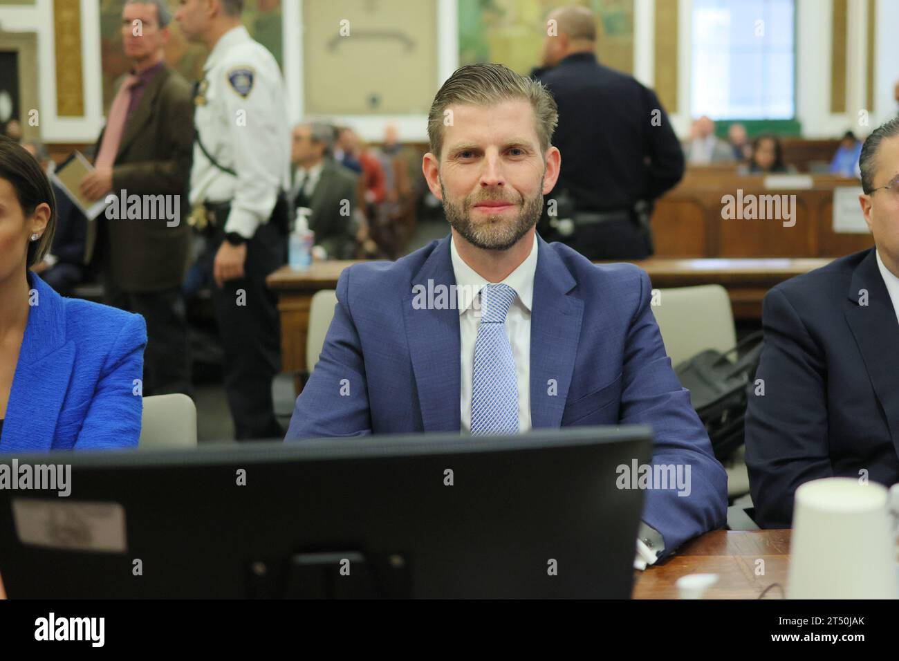 NEW YORK, NEW YORK - NOVEMBER 02: Eric Trump sits in court during his ...
