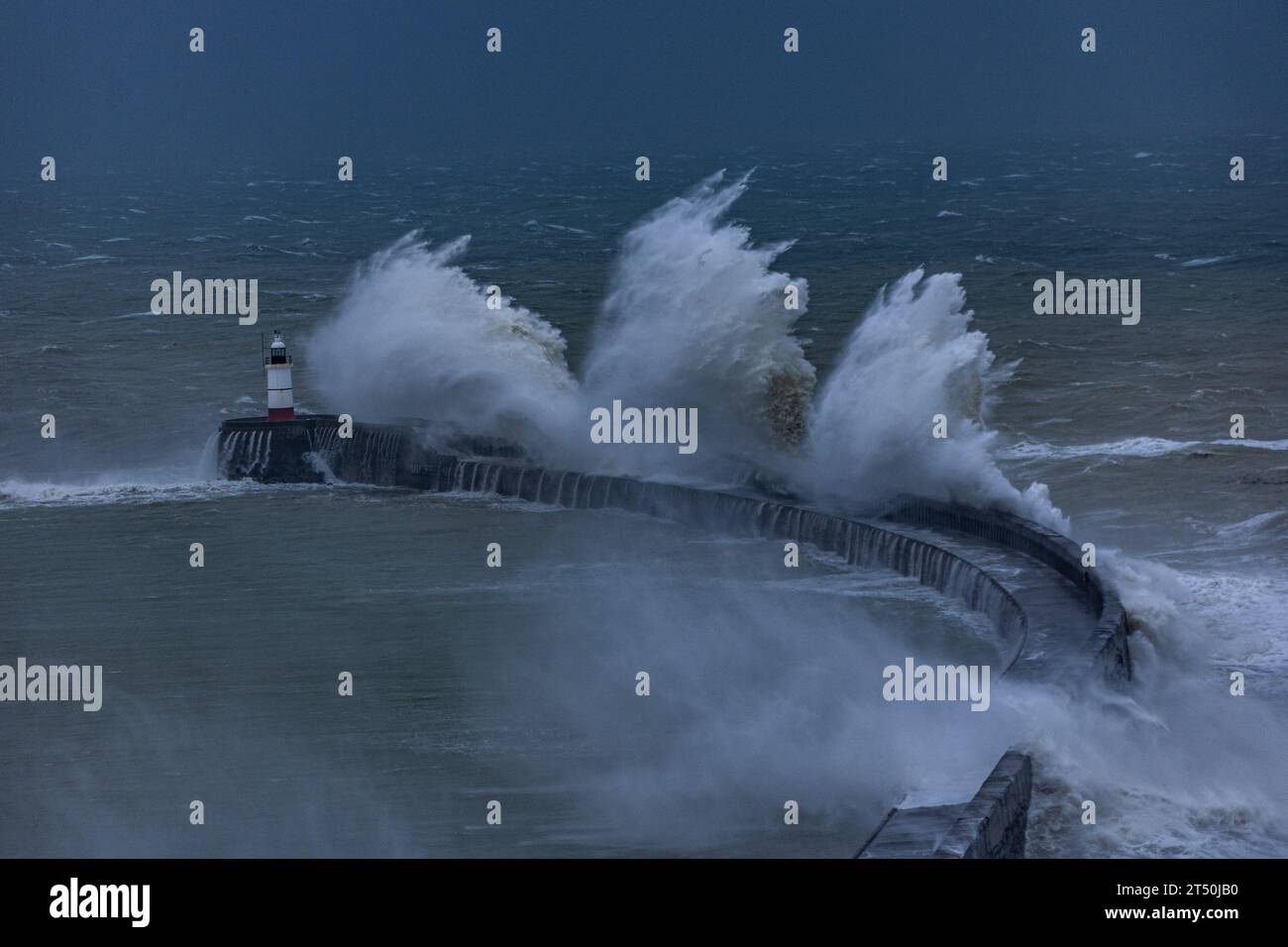 Storm Ciaran 2023, 2nd November 2023. Waves crash over Newhaven ...