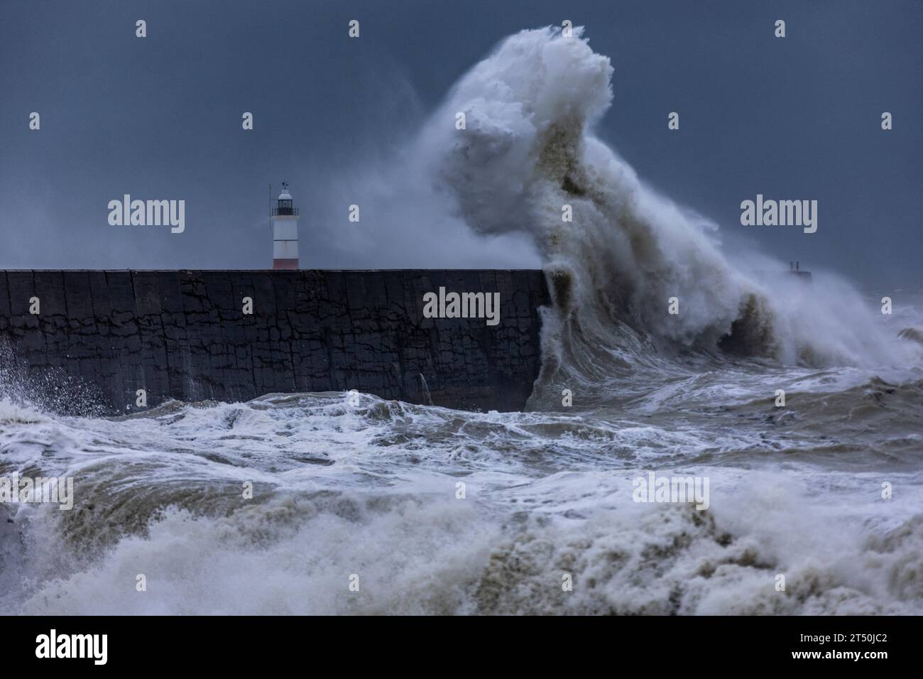 Storm Ciaran 2023, 2nd November 2023. Waves crash over Newhaven ...