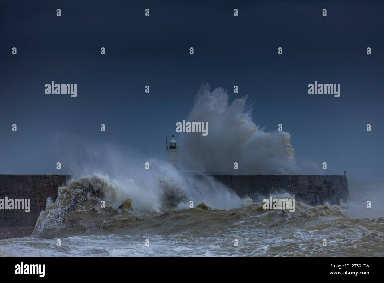 Storm Ciaran 2023, 2nd November 2023. Waves crash over Newhaven ...