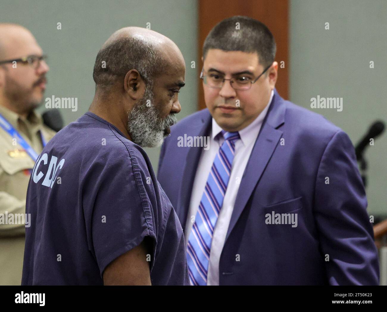 Duane Keith “Keffe D” Davis, with deputy special public defender Robert ...