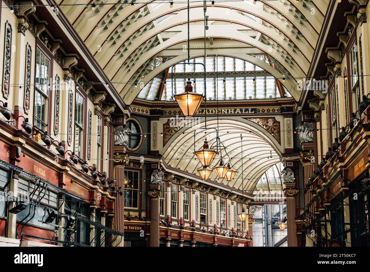 London, UK - August 25, 2023: Interior view of the famous Leadenhall ...
