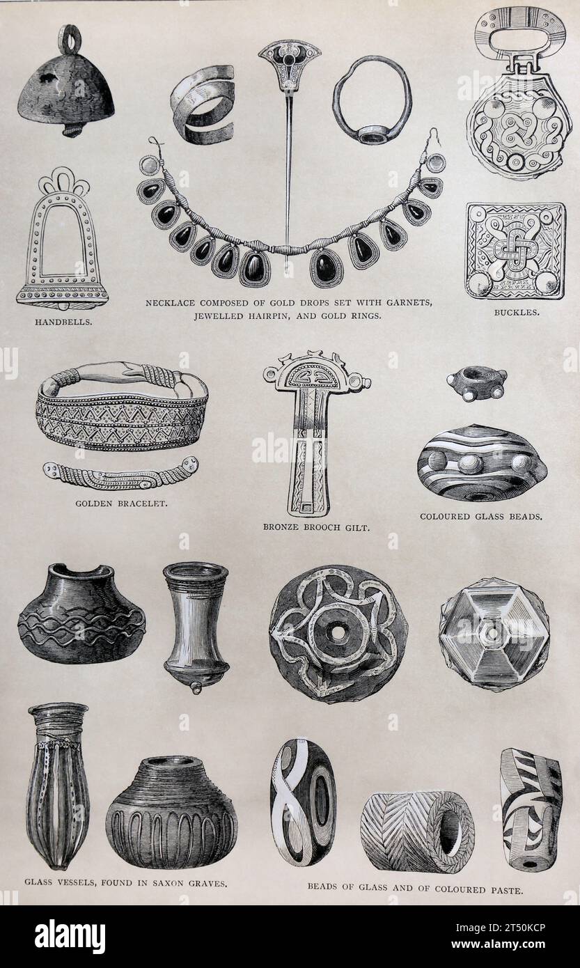 Illustration of Relics of Saxon Times from The Popular History of ...