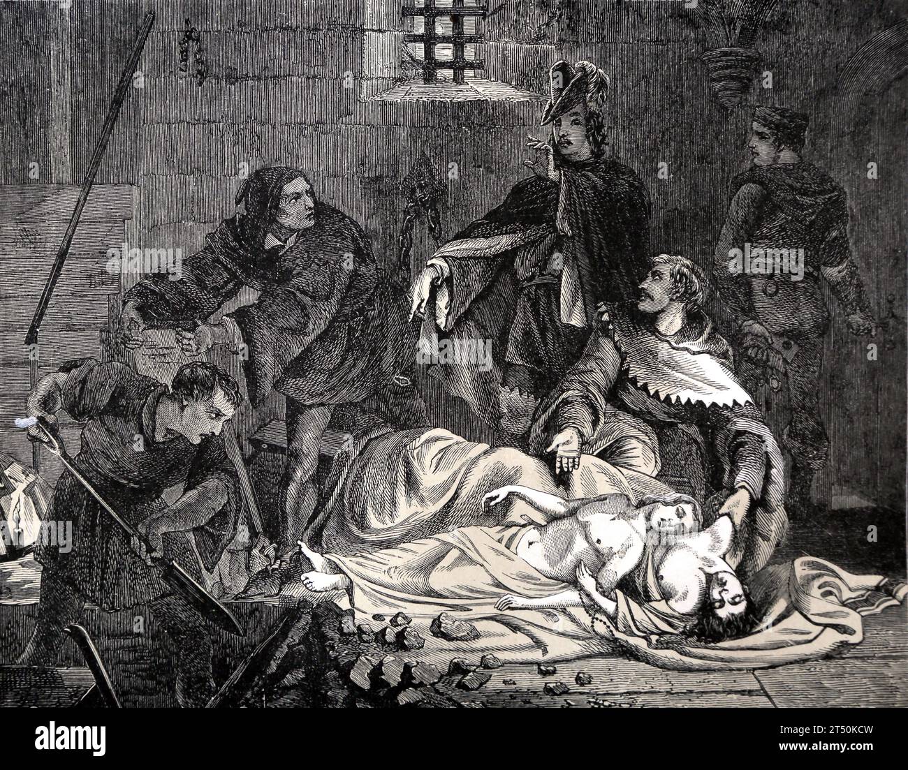 Illustration of Burial of the Murdered Sons of Edward IV in the Tower ...