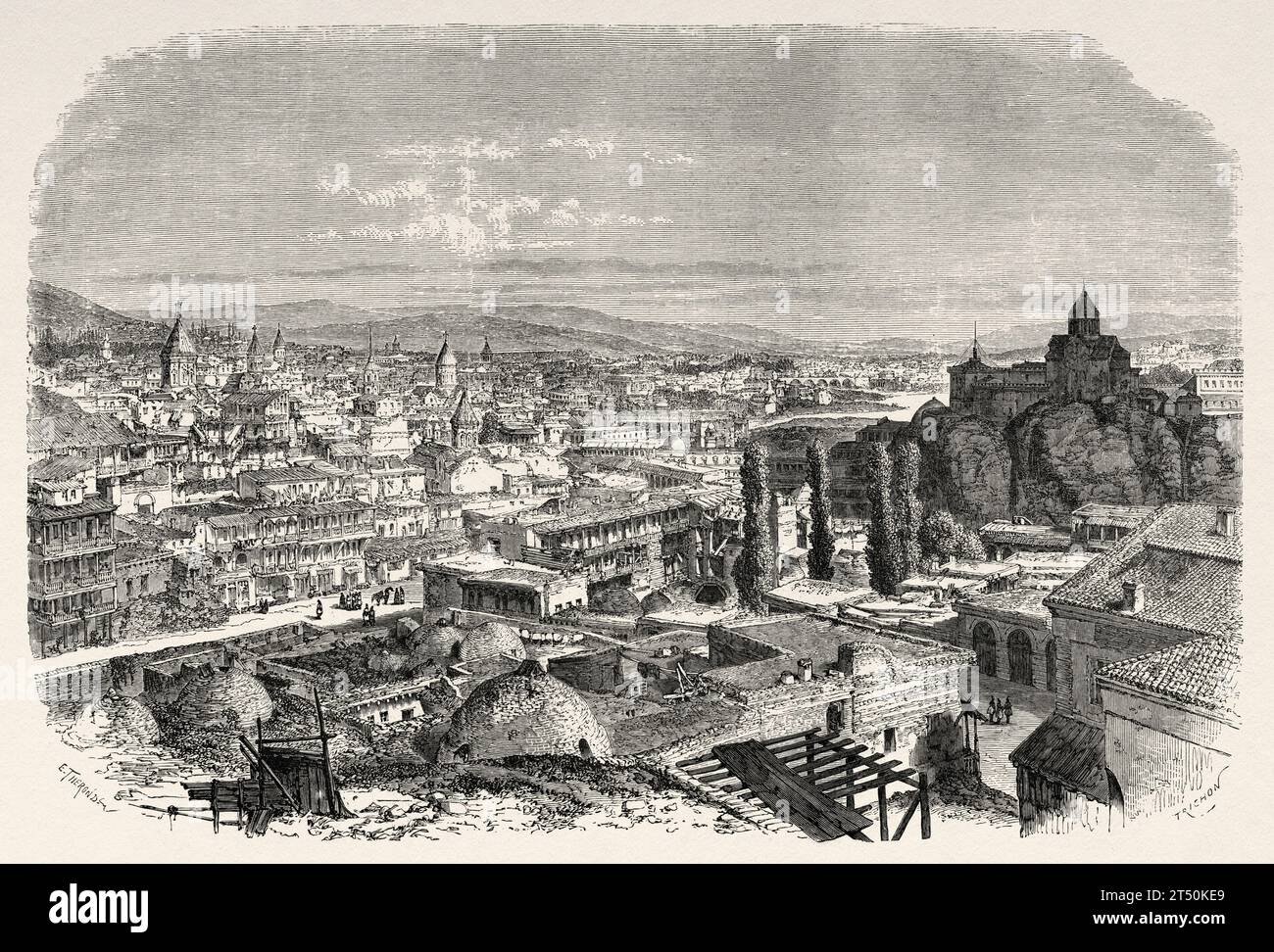 Old view of Tbilisi, Georgia. Voyage to the Black Sea and the Caspian ...