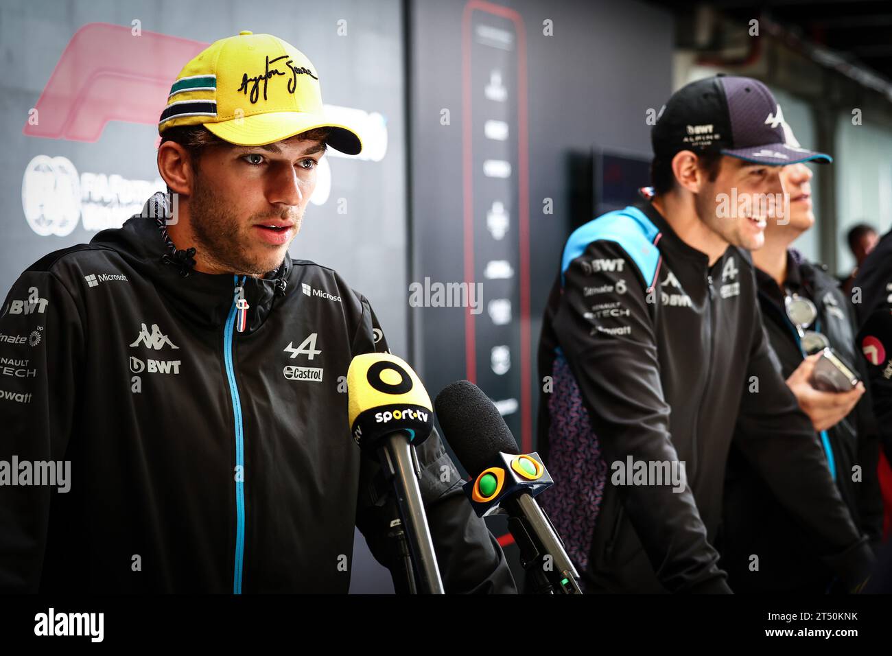 Sao Paulo, Brazil. 02nd Nov, 2023. Pierre Gasly (FRA) Alpine F1 Team with team mate Esteban Ocon ...