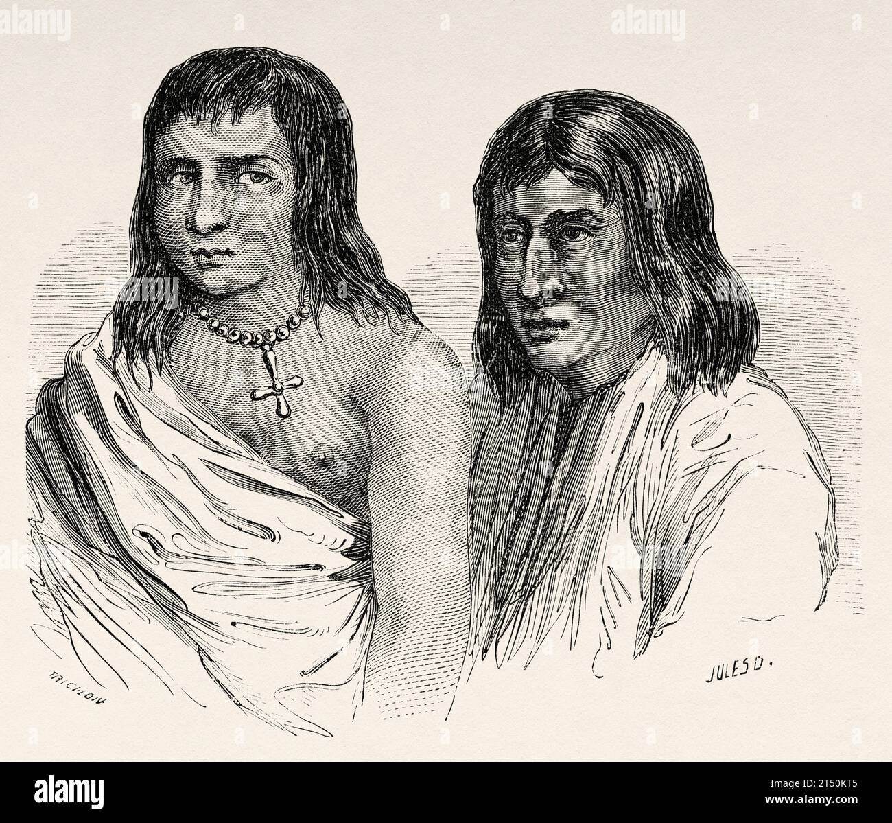 Native indians inhabitants of Santo Domingo, New Mexico. USA. Voyage of ...