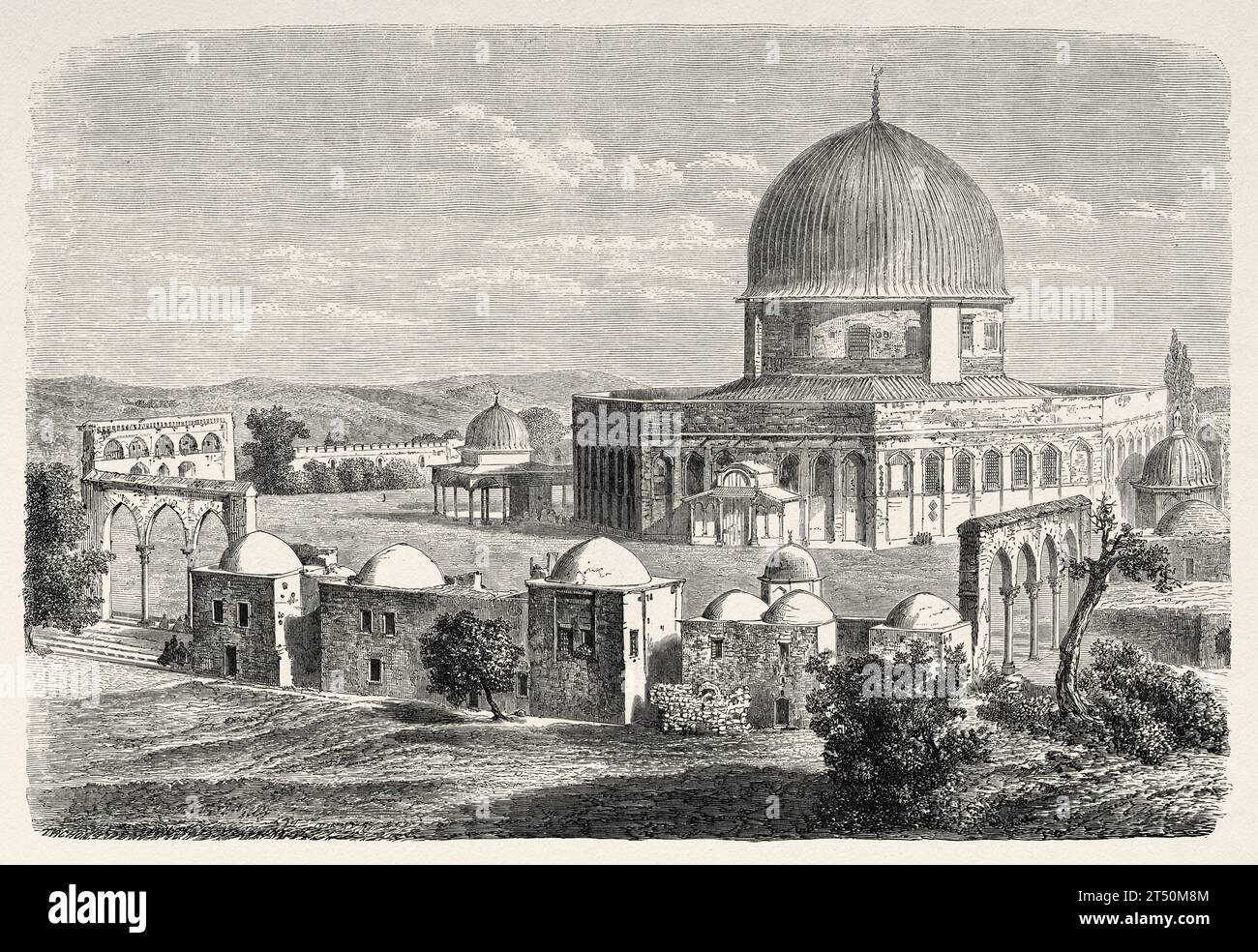 Al-Aqsa Mosque, Jerusalem. Travels in Palestine, 1856-1859. Old 19th ...