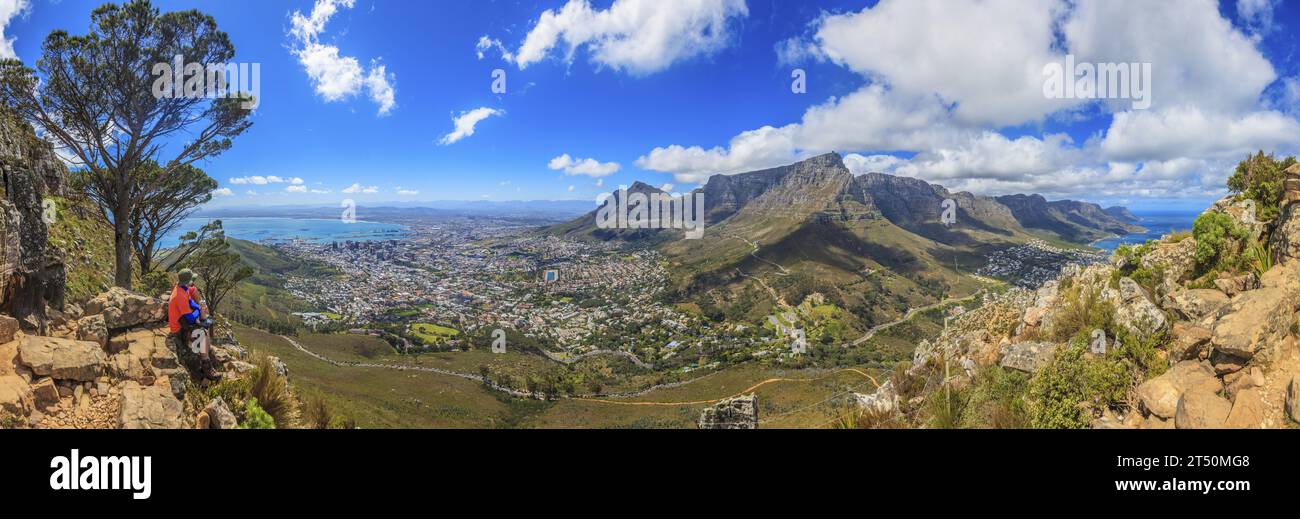 Photograph of Cape Town and Table Mountain from the ascent path to ...