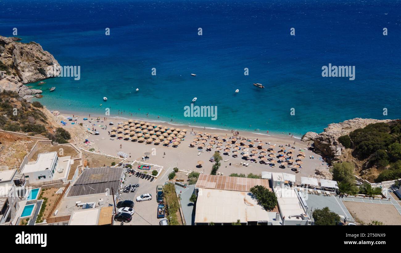 Aerial view of Kira Panagia beach at Karpathos,Greece Stock Photo - Alamy