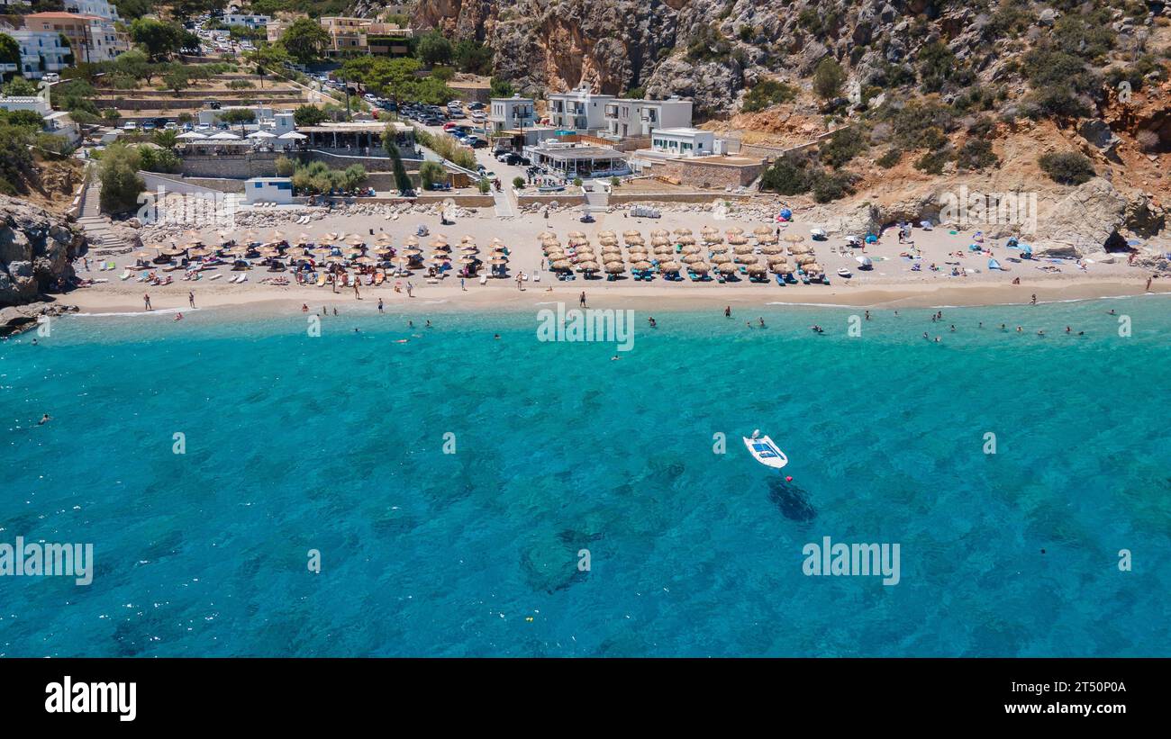 Aerial view of Kira Panagia beach at Karpathos,Greece Stock Photo - Alamy