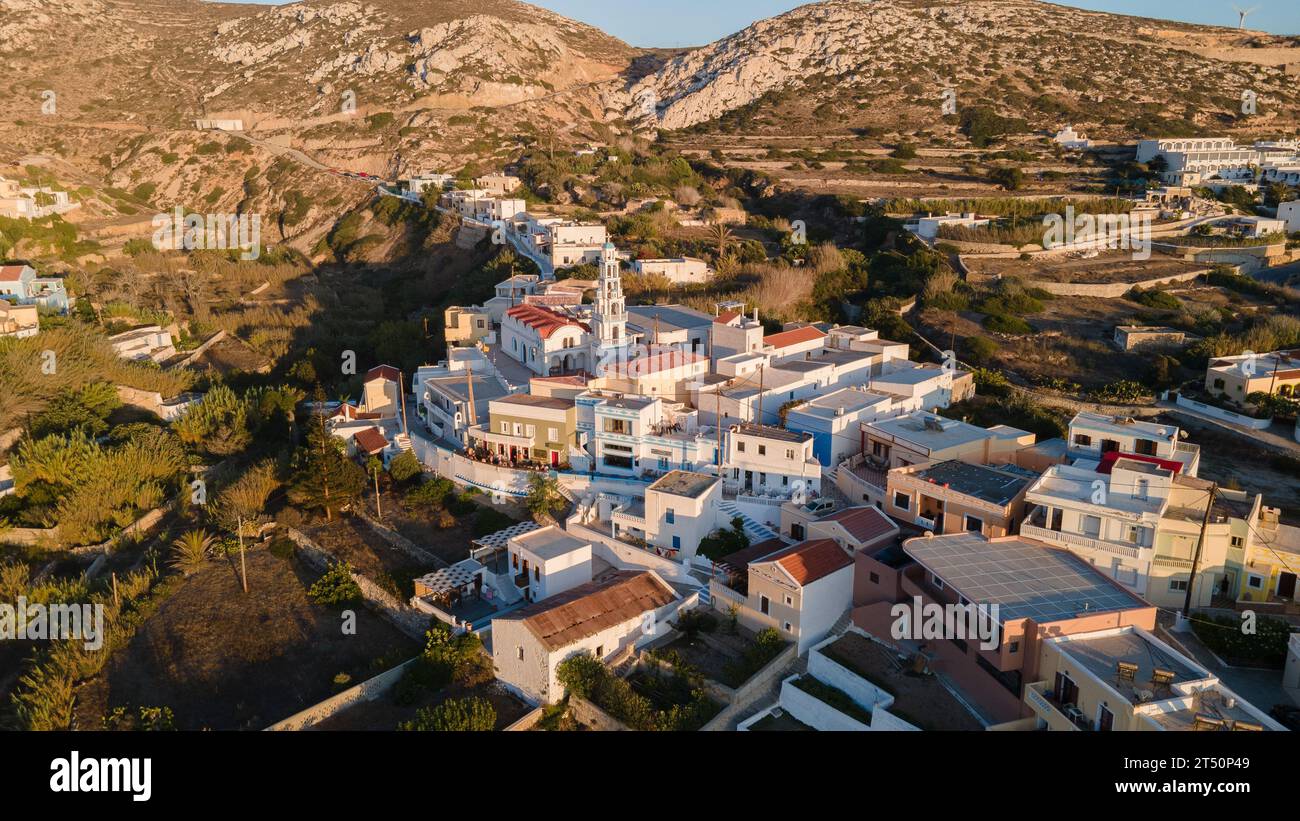 Aerial view of Arkasa village at Karpathos Stock Photo - Alamy