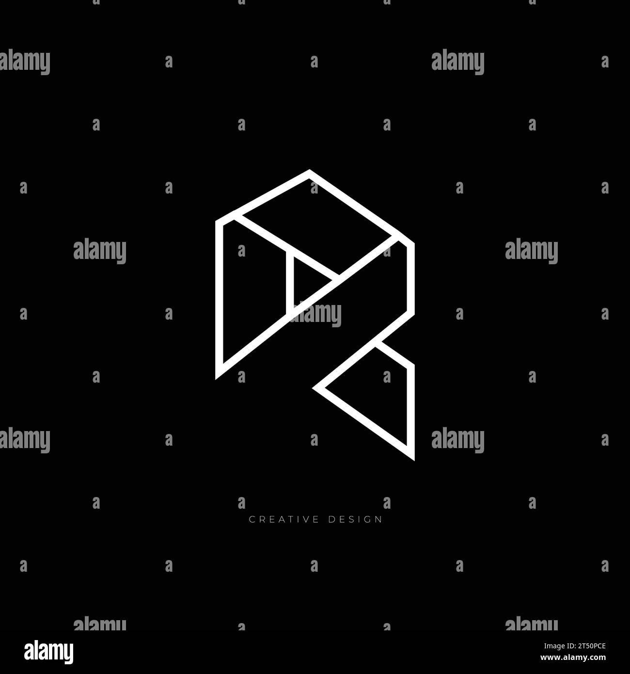 Letter design r minimal line art elegant logo Vector Image Stock Vector ...