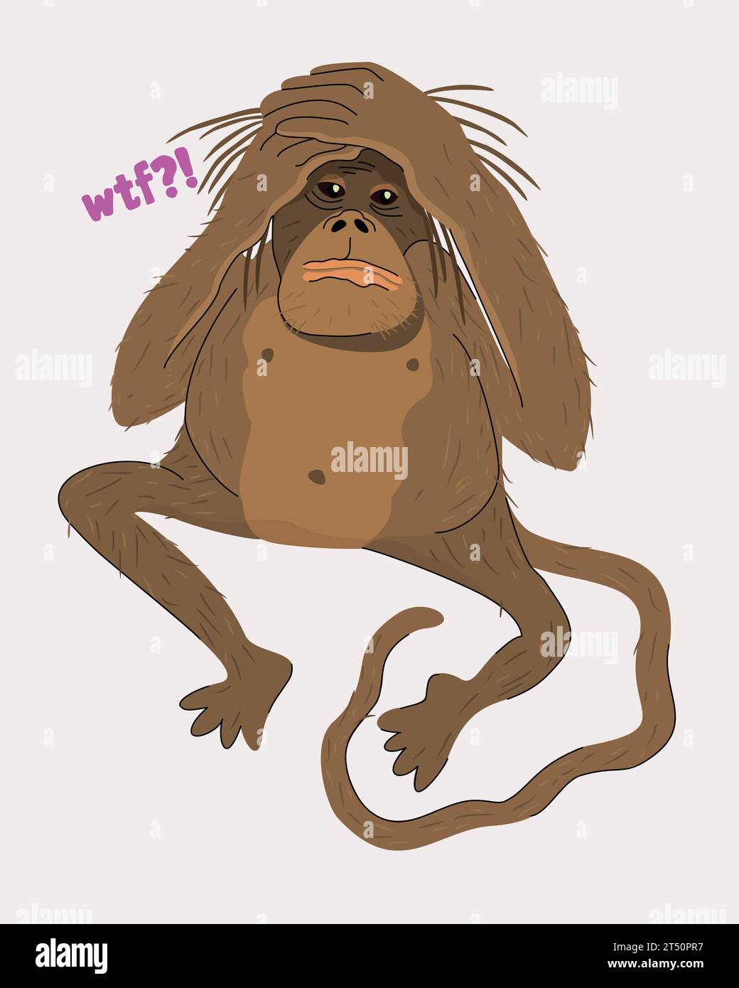 Sad monkey Stock Vector Images - Alamy