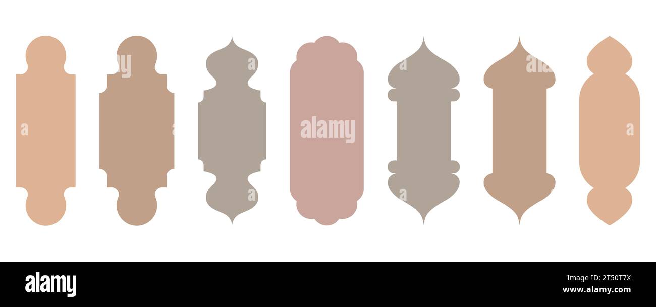 Ramadan shapes of windows and doors design. Islamic arches with Turkish ...