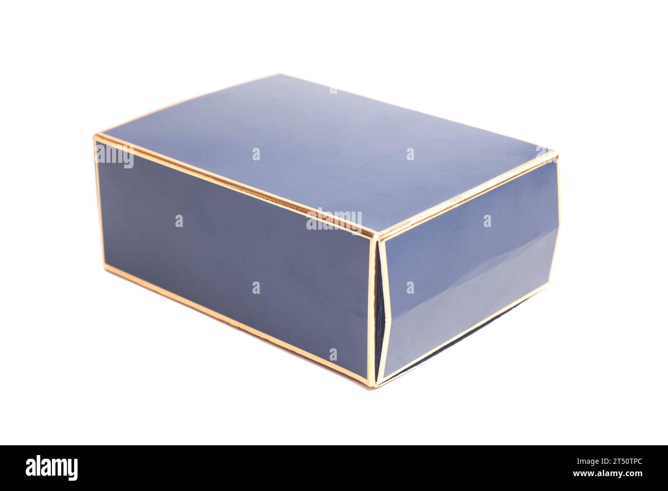 Blue cardboard box for perfume Stock Photo - Alamy
