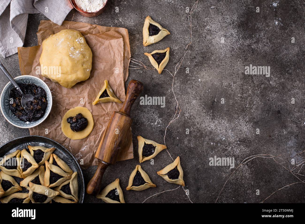 Traditional Jewish Purim cookies Hamantaschen Stock Photo - Alamy