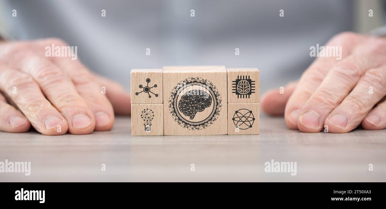 Wooden blocks with symbol of deep learning concept Stock Photo - Alamy