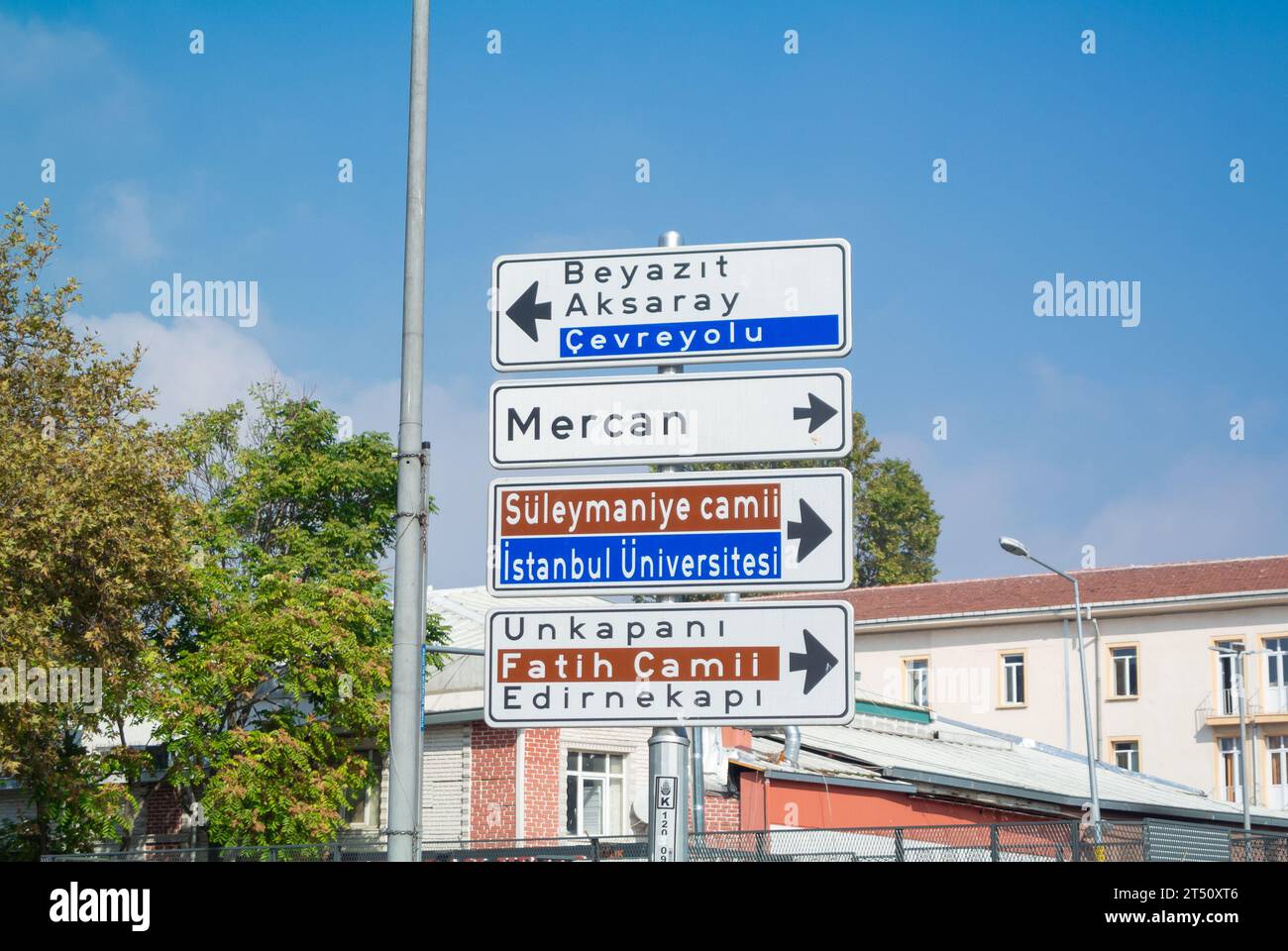 Istanbul, Turkey, Direction signs in the street of Istanbul, Editorial ...