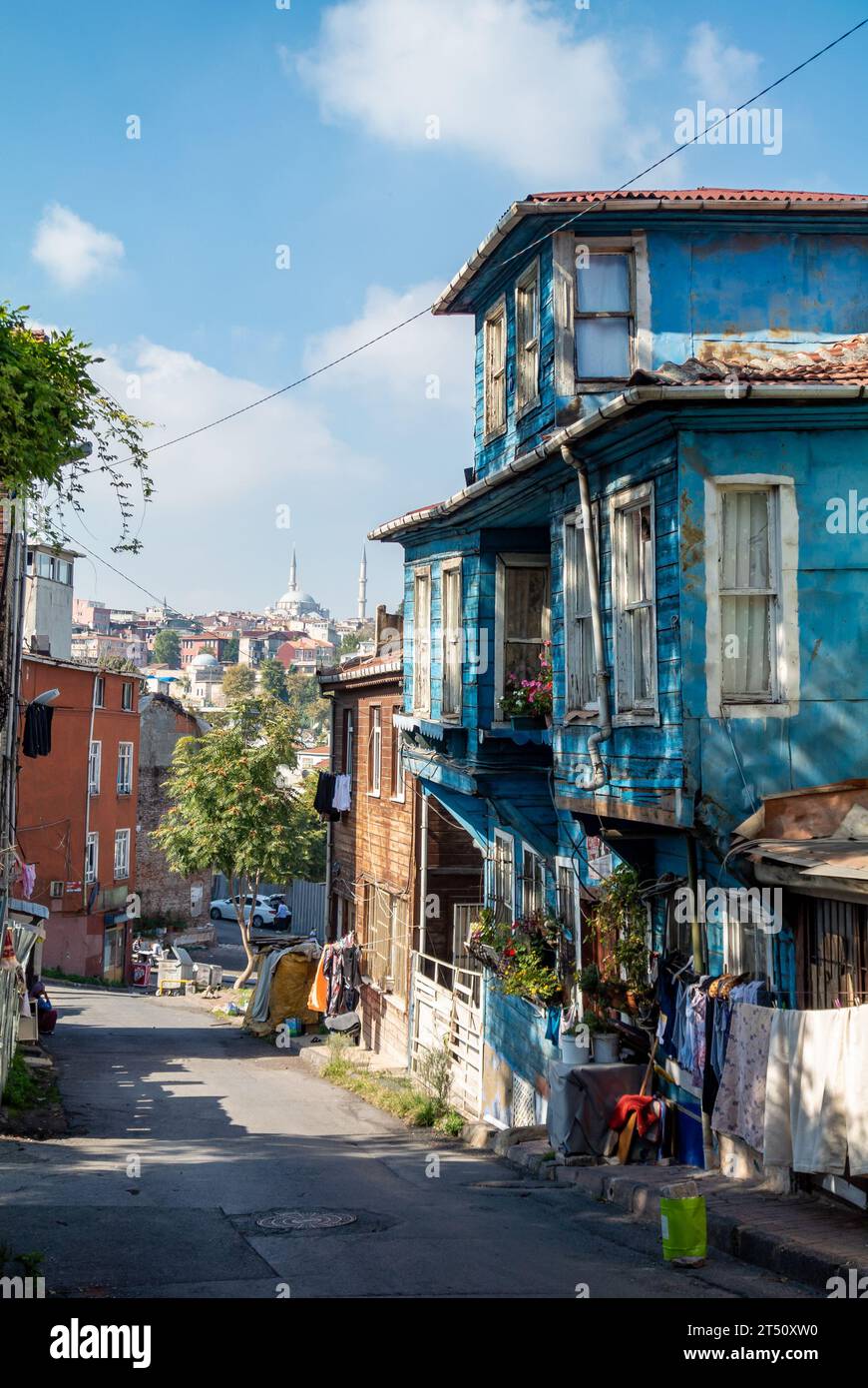 Istanbul, Colorful Wooden houses of Istanbul in the fatih district ...
