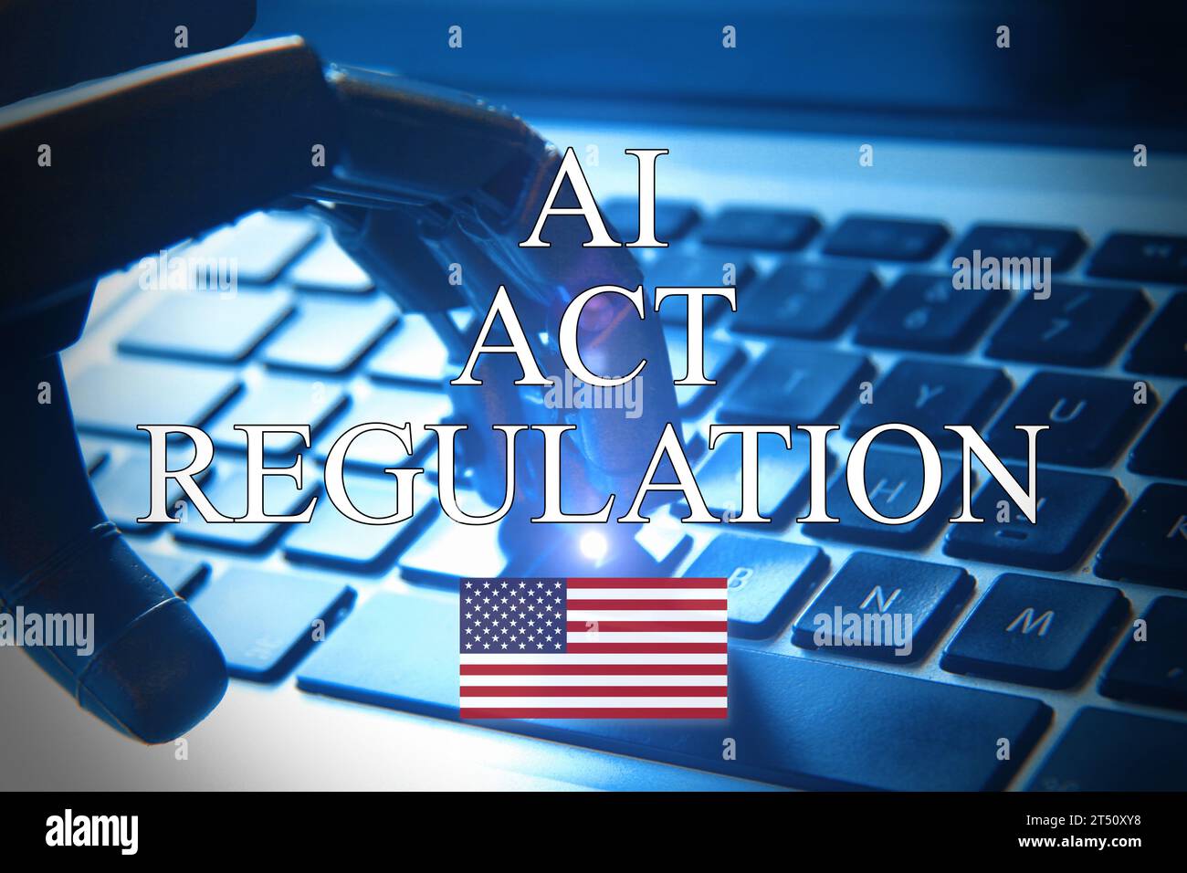 AI regulation symbol. Concept words AI artificial intelligence act ...