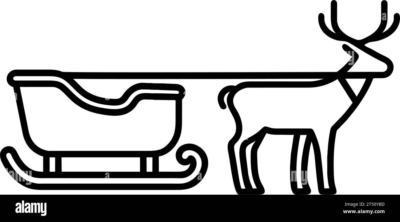 Sleigh icon line style Stock Vector Images - Alamy