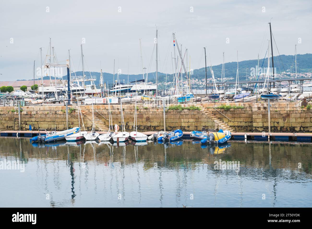Vigo, Spain - July 5 2023: Boats moored in Vigo port, Pontevedra ...