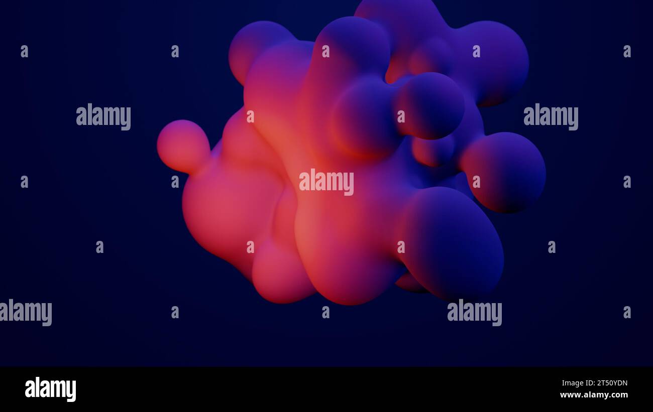 Metaverse 3d render morphing animation pink purple abstract metaball metasphere bubbles art ...