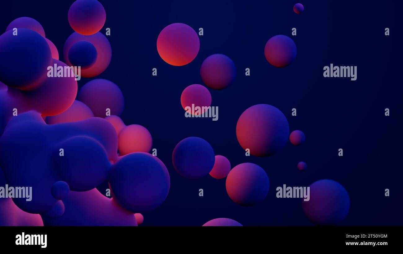 Metaverse 3d render morphing animation pink purple abstract metaball ...