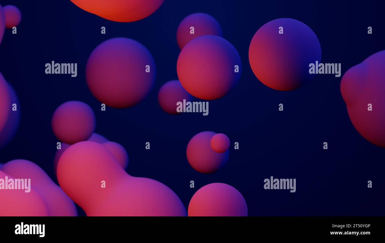 Metaverse 3d render morphing animation pink purple abstract metaball ...