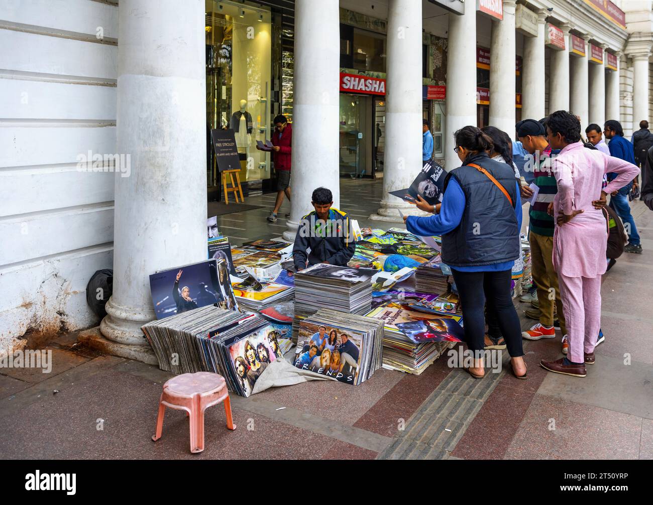 Vendor sells posters on the Connaught Place in New Delhi Stock Photo ...