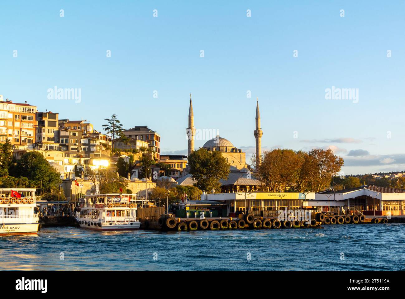Istanbul, Turkey, Cityscape of Uskudar during sun set. Editorial only ...