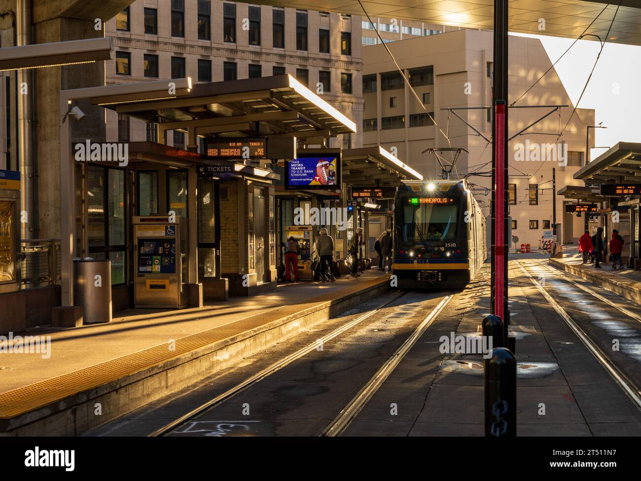 St. Paul, MN - 14 October 2023: Metro Transit rail car to Minneapolis ...