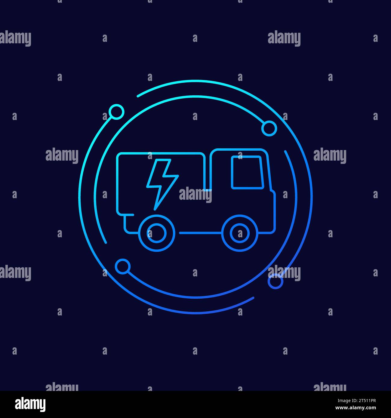 Electric truck icon linear Stock Vector Images - Alamy