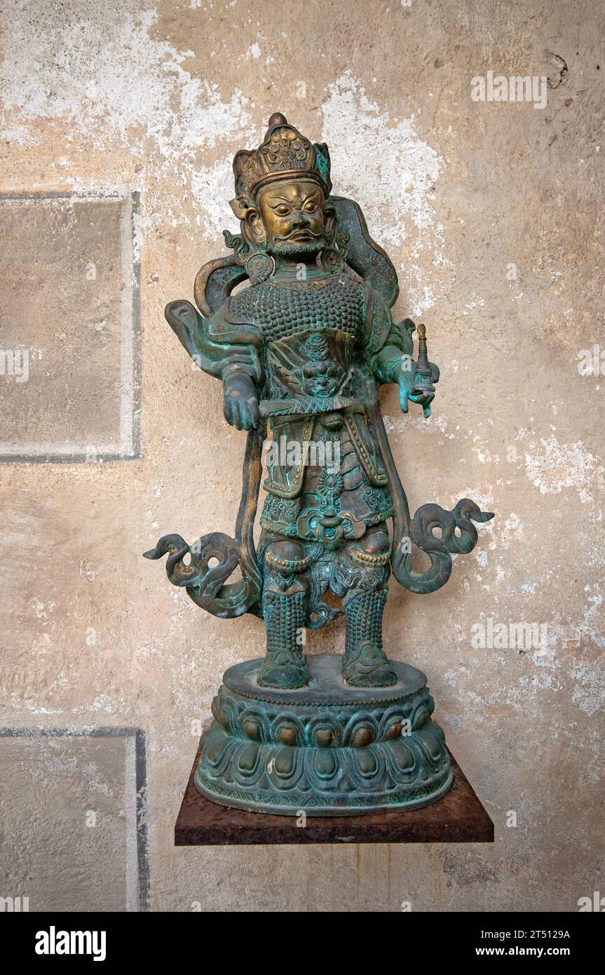 Small bronze statue in Brunico Castle, home of the Messner Mountain ...