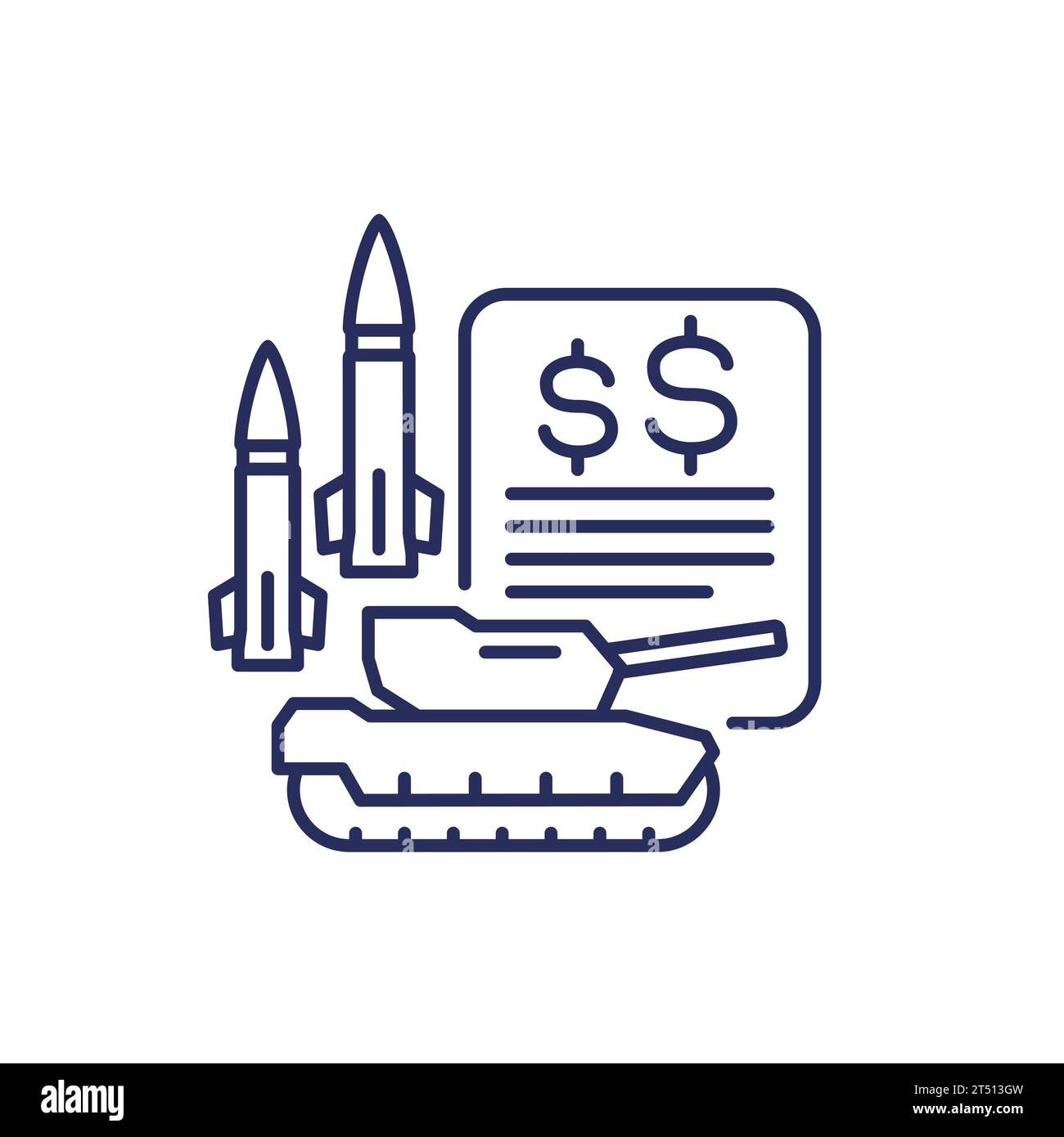 military spending or defence budget line icon Stock Vector Image & Art ...