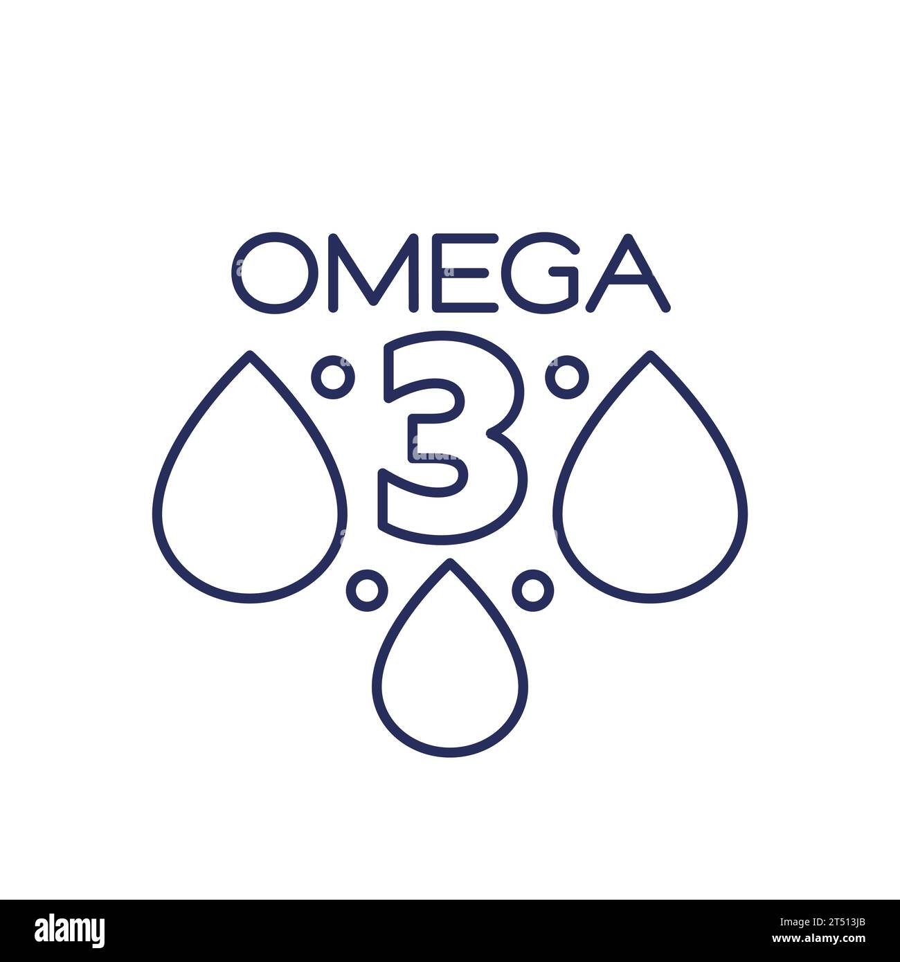 omega 3 icon with oil drops, line vector Stock Vector Image & Art - Alamy