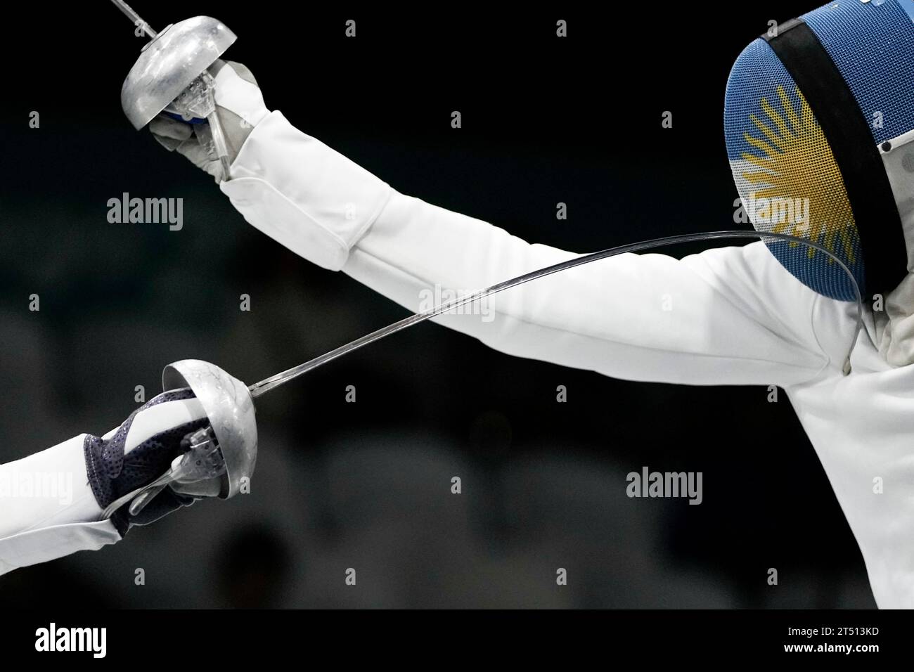 Argentina's Alessandro Taccani, right, faces Venezuela's Daniel Limardo ...