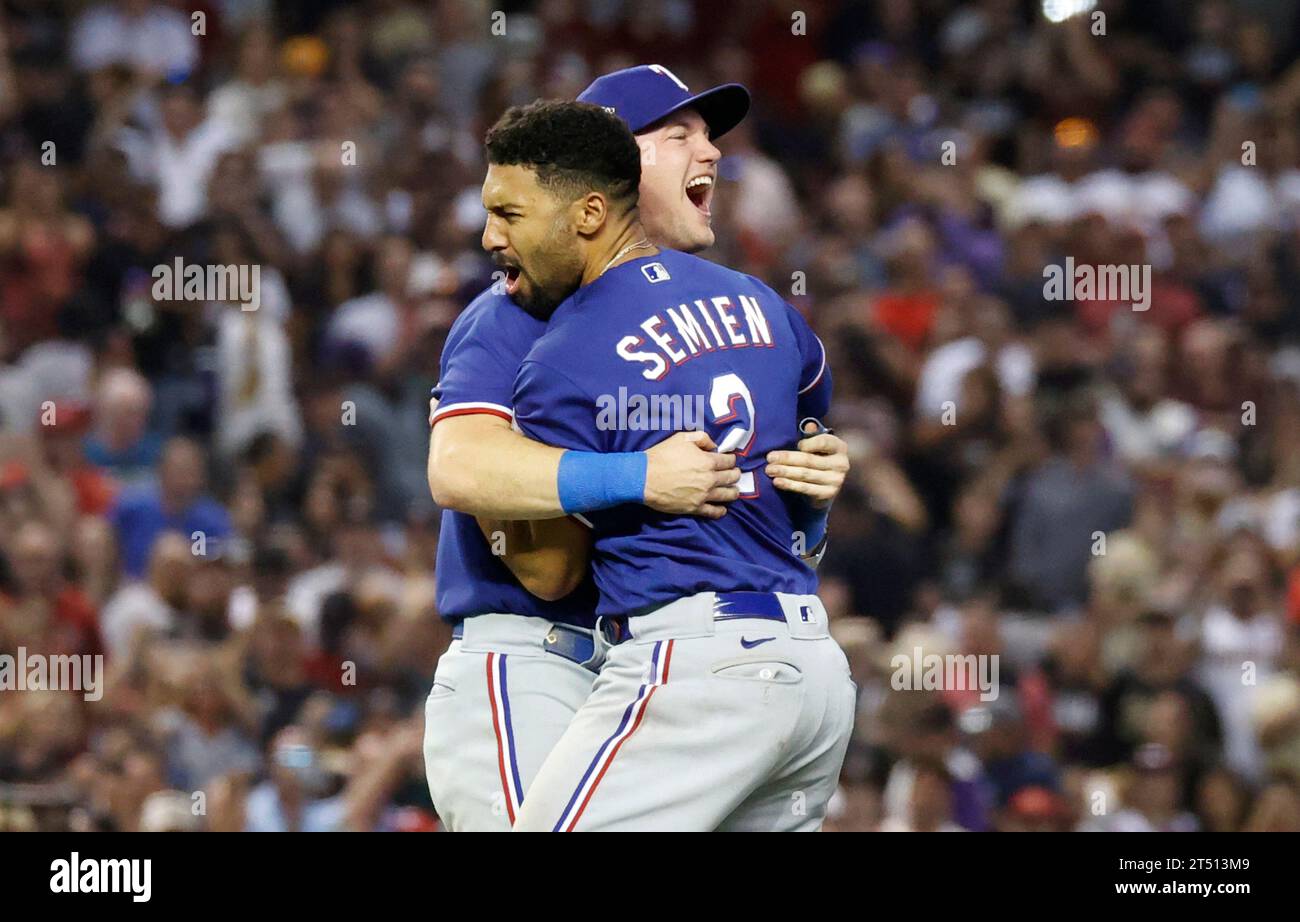 Phoenix, United States. 12th Jan, 2023. Texas Rangers players Corey ...