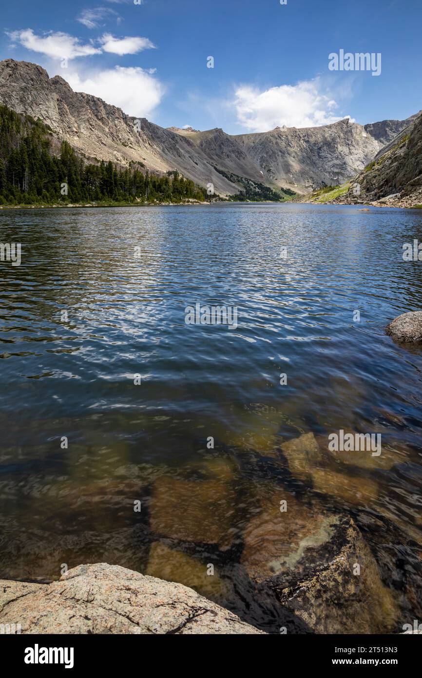 WY05612-00...WYOMING - Black Joe Lake in the Bridger Wilderness area of ...