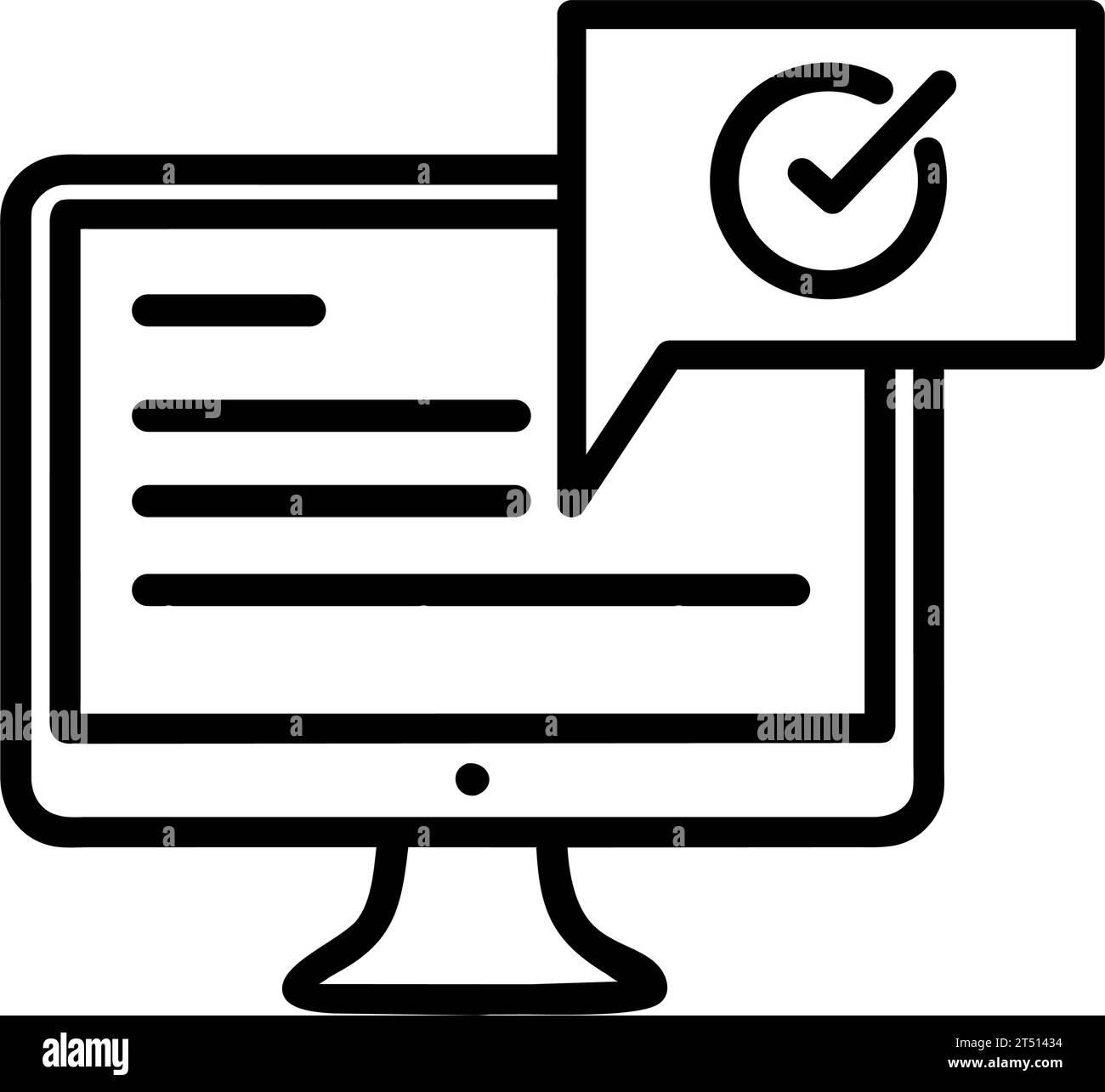 monitor screen with check mark Stock Vector Image & Art - Alamy