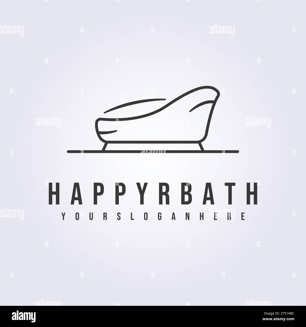 Simple bathroom bathtub line logo Royalty Free Vector Image Stock ...
