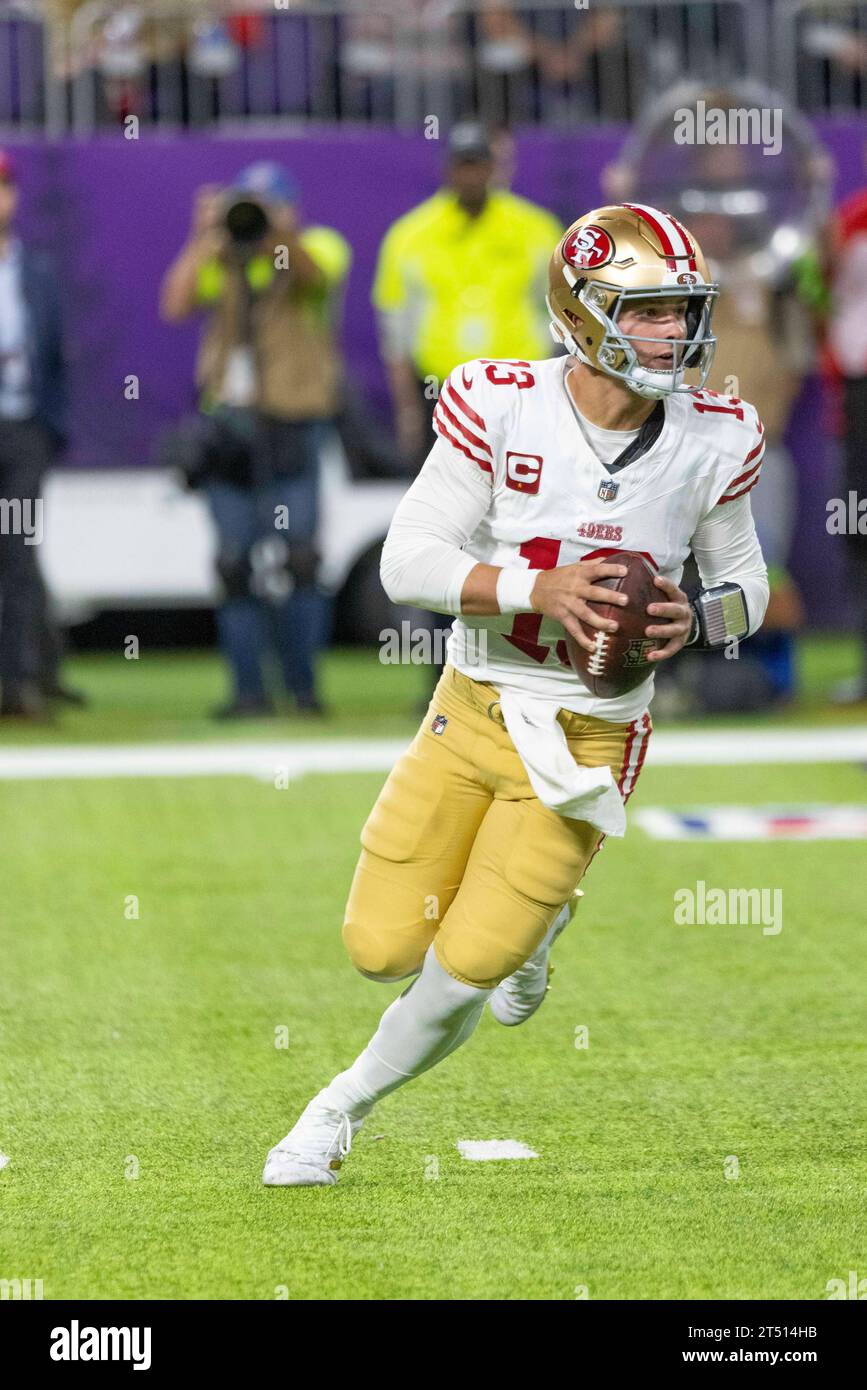 San Francisco 49ers quarterback Brock Purdy plays during an NFL ...