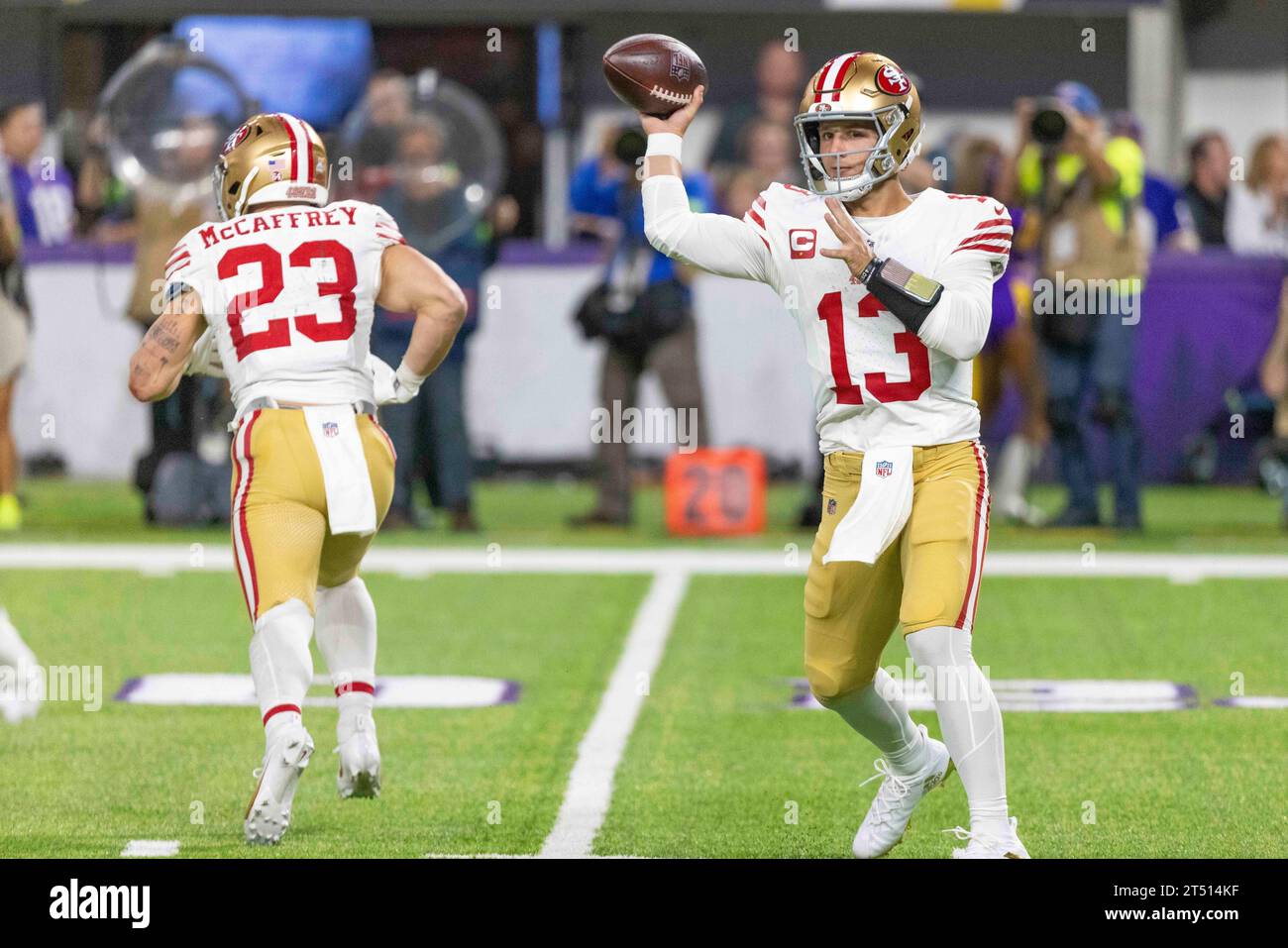 San Francisco 49ers quarterback Brock Purdy plays during an NFL ...
