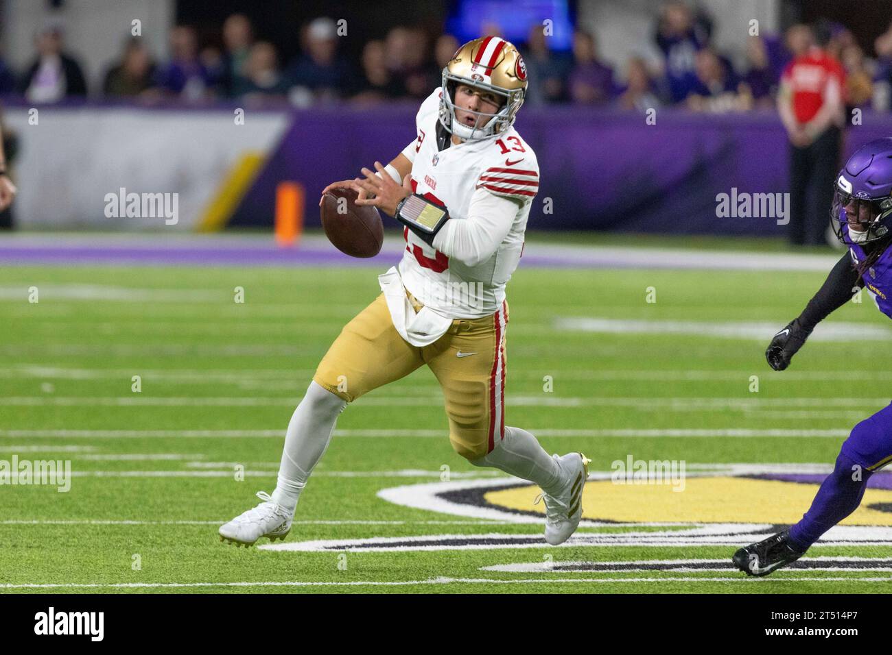 San Francisco 49ers quarterback Brock Purdy plays during an NFL ...