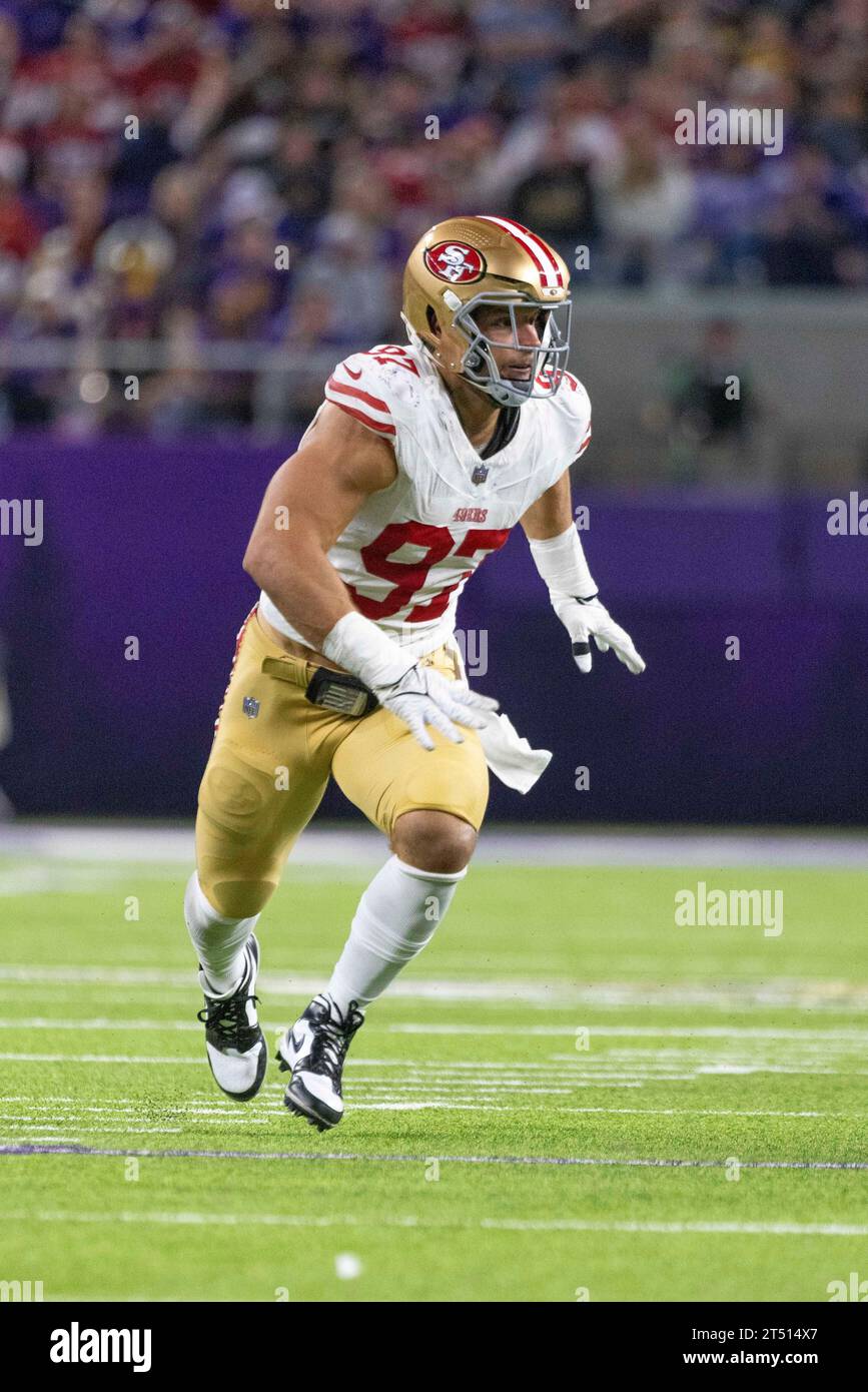San Francisco 49ers defensive end Nick Bosa plays during an NFL ...