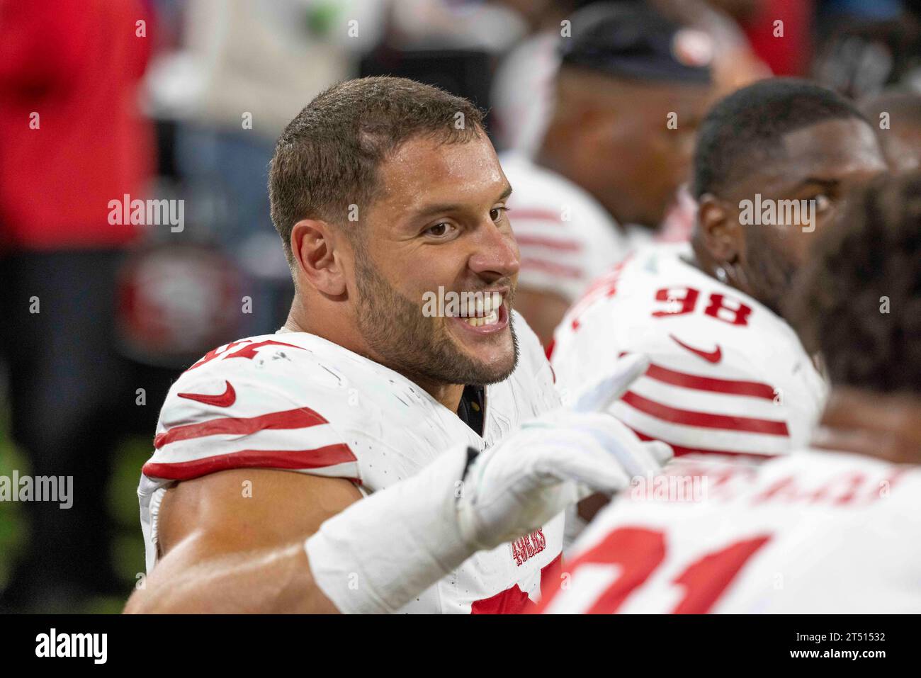 San Francisco 49ers defensive end Nick Bosa during an NFL football game ...