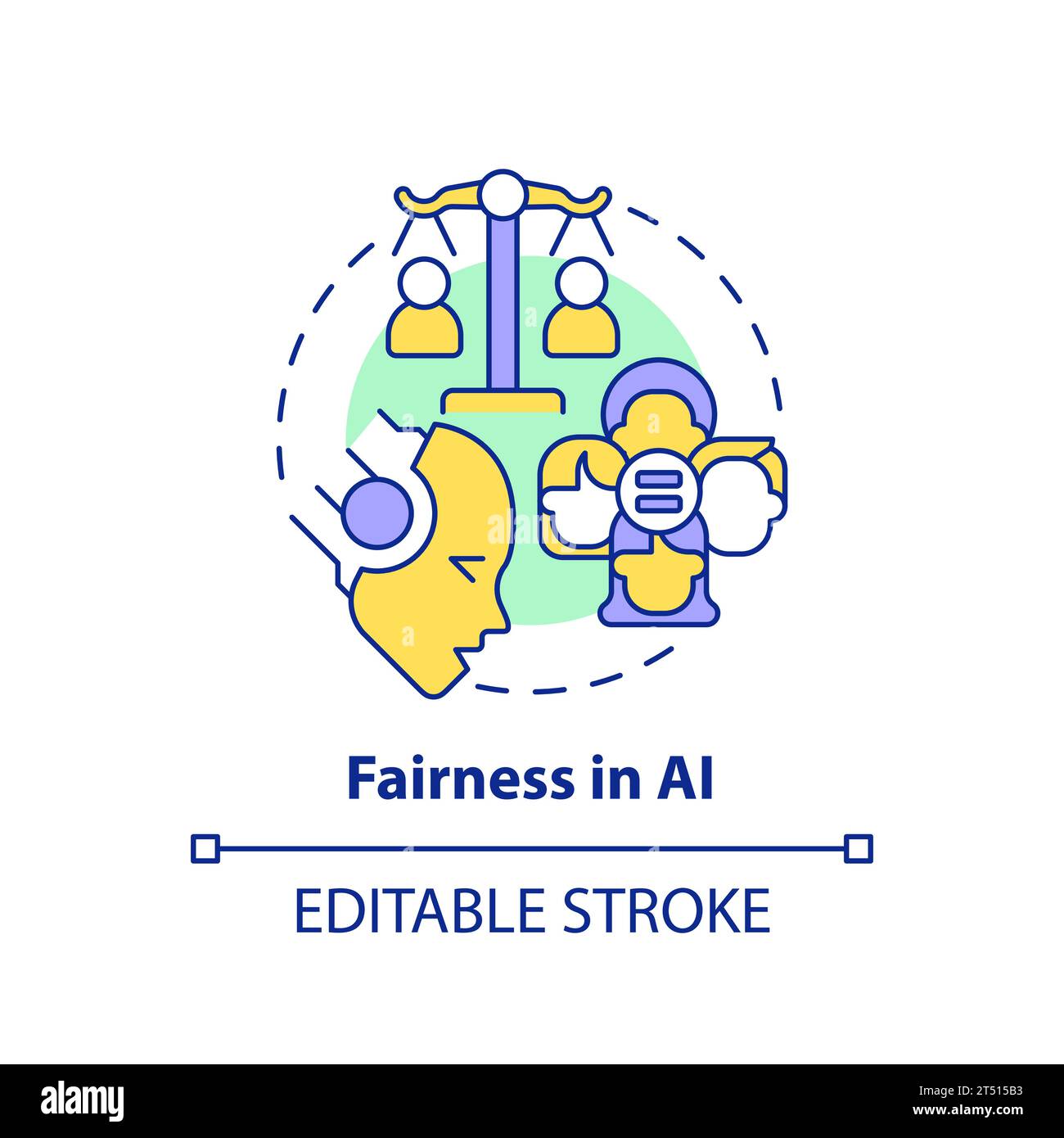 2D thin linear icon fairness in AI concept Stock Vector Image & Art - Alamy